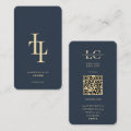 Modern Monogram L Dark Blue Professional Logo Business Card | Zazzle