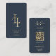 Modern Monogram L Dark Blue Professional Logo Business Card | Zazzle