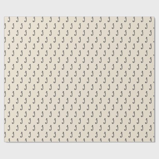 Modern Monogram Letter Typewriter Typography Cream Wrapping Paper | Zazzle