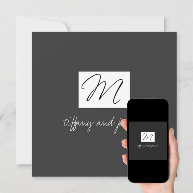 Modern Monogram Logo Wedding Invitation | Zazzle