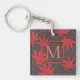 Modern Monogram Maple Leaf Keychain | Zazzle
