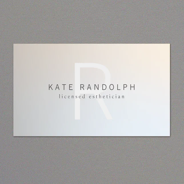 Modern Monogram Minimalist Luminous Silver Business Card | Zazzle