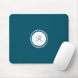 Modern Monogram Navy Blue Mouse Pad | Zazzle