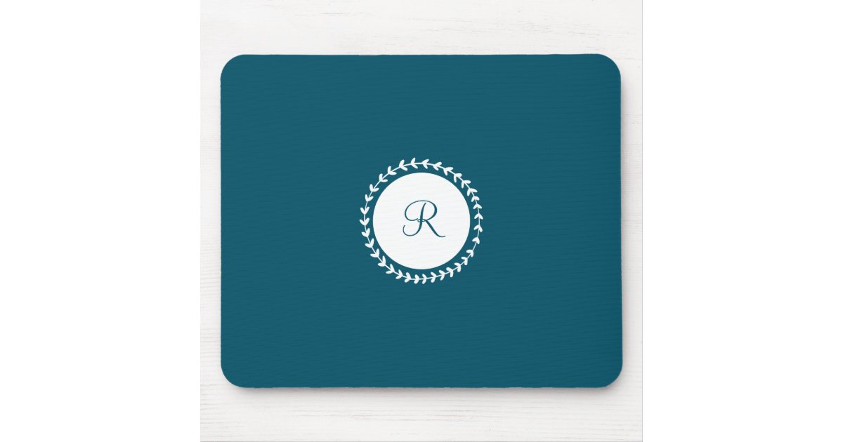 Modern Monogram Navy Blue Mouse Pad | Zazzle