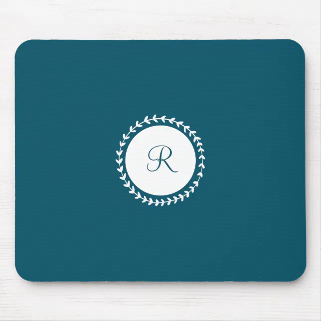 Modern Monogram Navy Blue Mouse Pad | Zazzle
