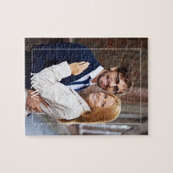 Modern Monogram Photo Jigsaw Puzzle | Zazzle