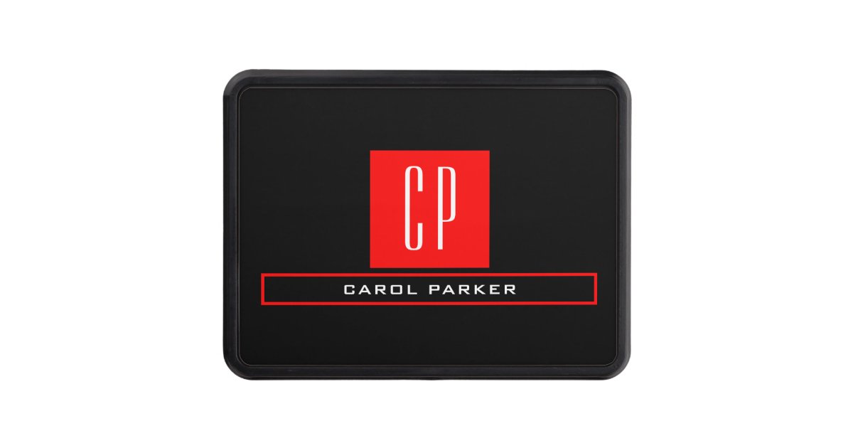 Modern Monogram Professional Plain Simple Name Hitch Cover | Zazzle