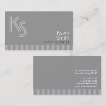 Modern Monogram Psychologist Business Card | Zazzle