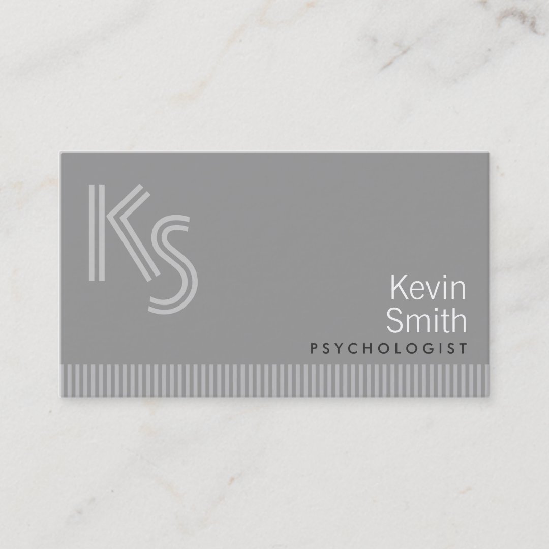 Modern Monogram Psychologist Business Card | Zazzle