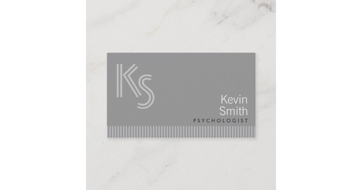 Modern Monogram Psychologist Business Card | Zazzle