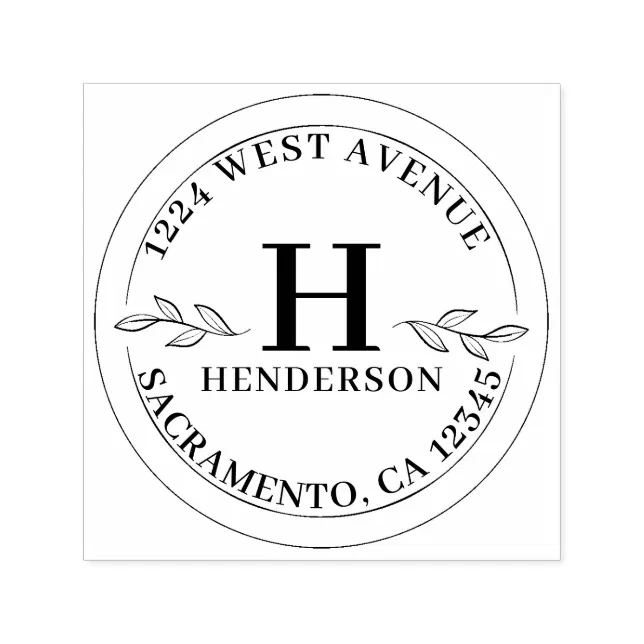 Modern Monogram Return Address Self-inking Stamp | Zazzle