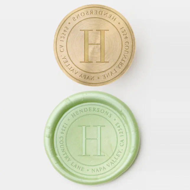 Modern Monogram Return Address Wax Seal Stamp | Zazzle