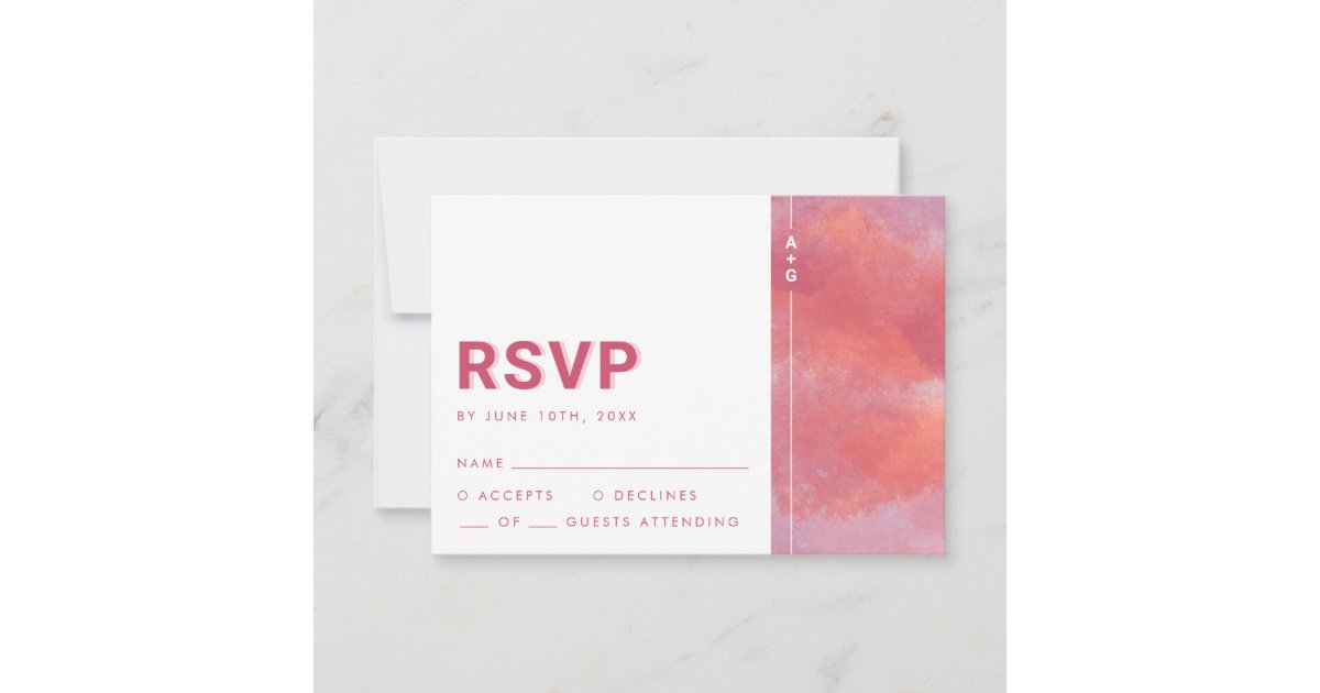 Modern Monogram RSVP Card | Zazzle
