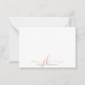 Modern Monogram Script Initials Terracotta Note Card | Zazzle