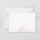 Modern Monogram Script Initials Terracotta Note Card | Zazzle