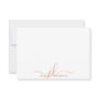 Modern Monogram Script Initials Terracotta Note Card | Zazzle