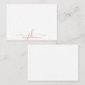 Modern Monogram Script Initials Terracotta Note Card | Zazzle