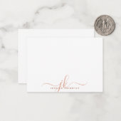 Modern Monogram Script Initials Terracotta Note Card | Zazzle