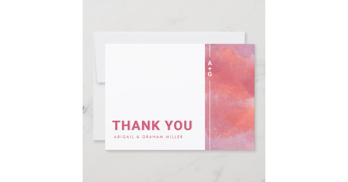 Modern Monogram Thank You Card | Zazzle