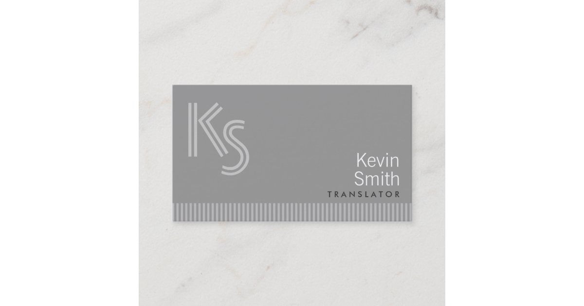 Modern Monogram Translator Business Card | Zazzle