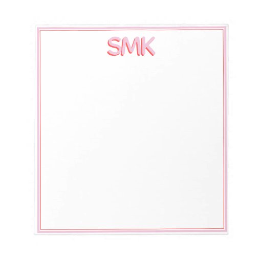 Modern Monogram Trendy Shadow Initials Stylish Notepad | Zazzle