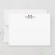 Modern Monogram Typography Black Note Card | Zazzle