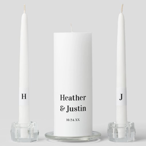 Modern Monogram Wedding Ceremony Unity Candle Set | Zazzle