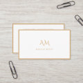 Modern, Monogram, White, Light-Brown Business Card | Zazzle