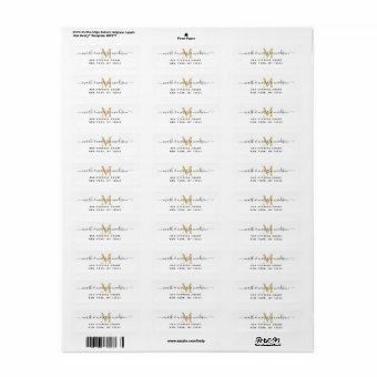 Modern Monogrammed Gold Newlywed Return Address Label | Zazzle