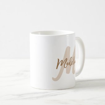 Modern Monogrammed Initial Letter and Name Coffee Mug | Zazzle