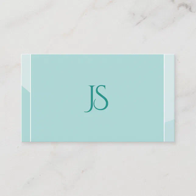 Modern Monogrammed Professional Simple Green Chic Business Card | Zazzle