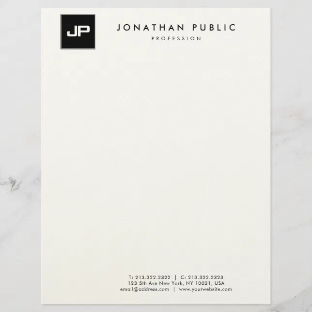 Modern Monogrammed Simple Trendy Template Letterhead | Zazzle