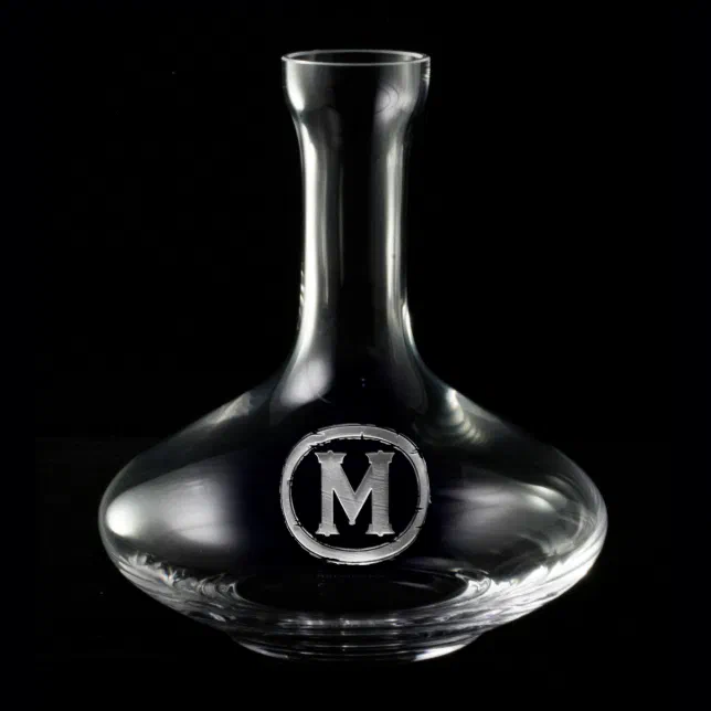 Modern Monogrammed Wine Decanter | Zazzle