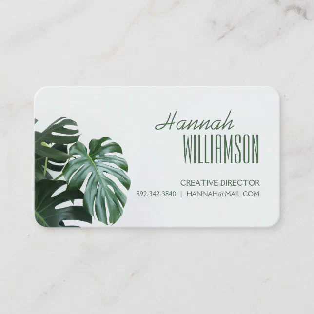Modern Monstera Business Card | Zazzle