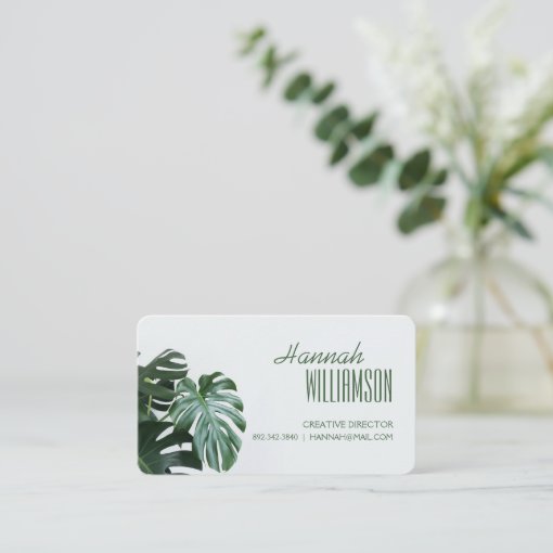 Modern Monstera Business Card | Zazzle