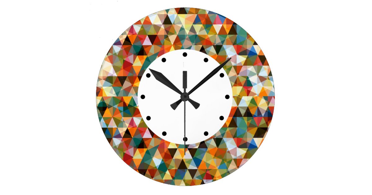 Modern Mosaic Design Large Clock | Zazzle.com