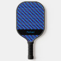 Modern mosaic in black, royal blue, custom pickleball paddle | Zazzle