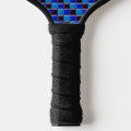 Modern mosaic in black, royal blue, custom pickleball paddle | Zazzle