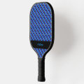 Modern mosaic in black, royal blue, custom pickleball paddle | Zazzle