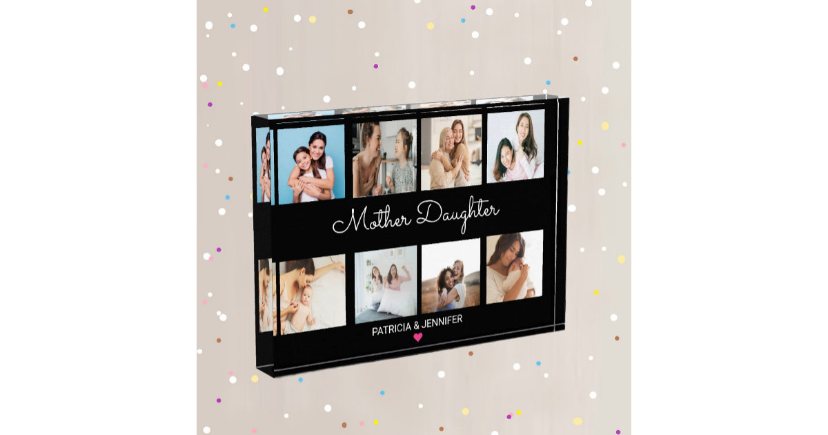 Modern Mother Daughter Calligraphy | Photo Collage | Zazzle