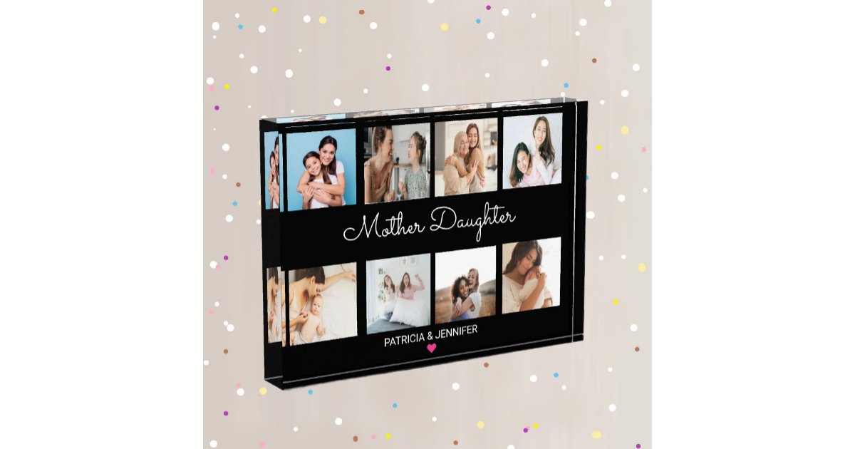 Modern Mother Daughter Calligraphy | Photo Collage | Zazzle