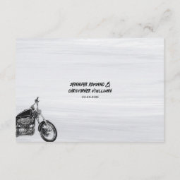 Modern Motorcycle Biker QR code Wedding Details Enclosure Card | Zazzle