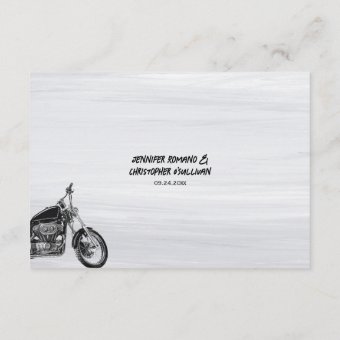 Modern Motorcycle Biker QR code Wedding Details Enclosure Card | Zazzle