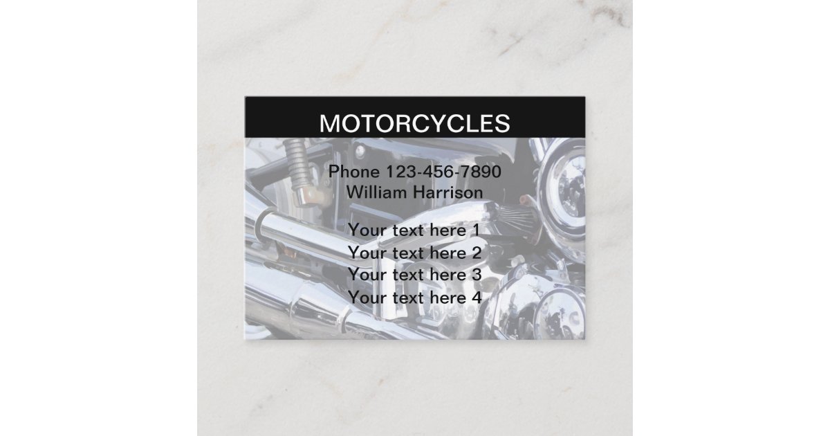 Modern Motorcycle Theme Business Card | Zazzle