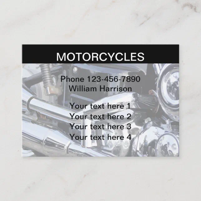Modern Motorcycle Theme Business Card | Zazzle