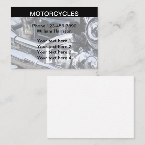 Modern Motorcycle Theme Business Card | Zazzle