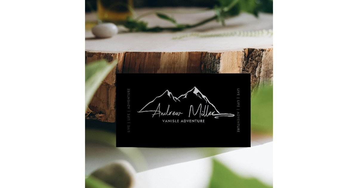 Modern Mountain Adventure | Signature Business Card | Zazzle