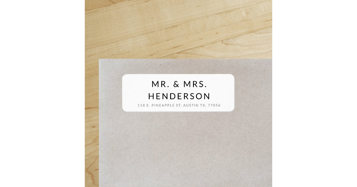 Modern Mr & Mrs | Minimal Style | Return Address Label | Zazzle