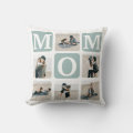 Modern Multi Photo Grid Cute MOM Gift Throw Pillow | Zazzle