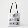 Modern Multi Photo Grid Cute MOM Gift Tote Bag | Zazzle